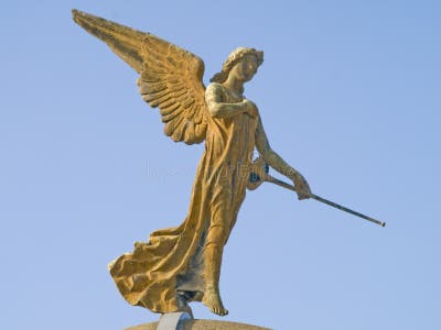 Statue stock photo. Image of headstone, angel, blue, funeral - 5194826