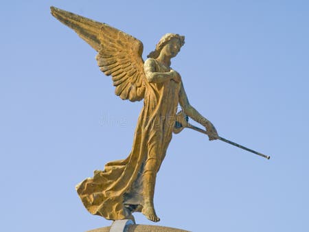 Statue stock photo. Image of headstone, angel, blue, funeral - 5194826