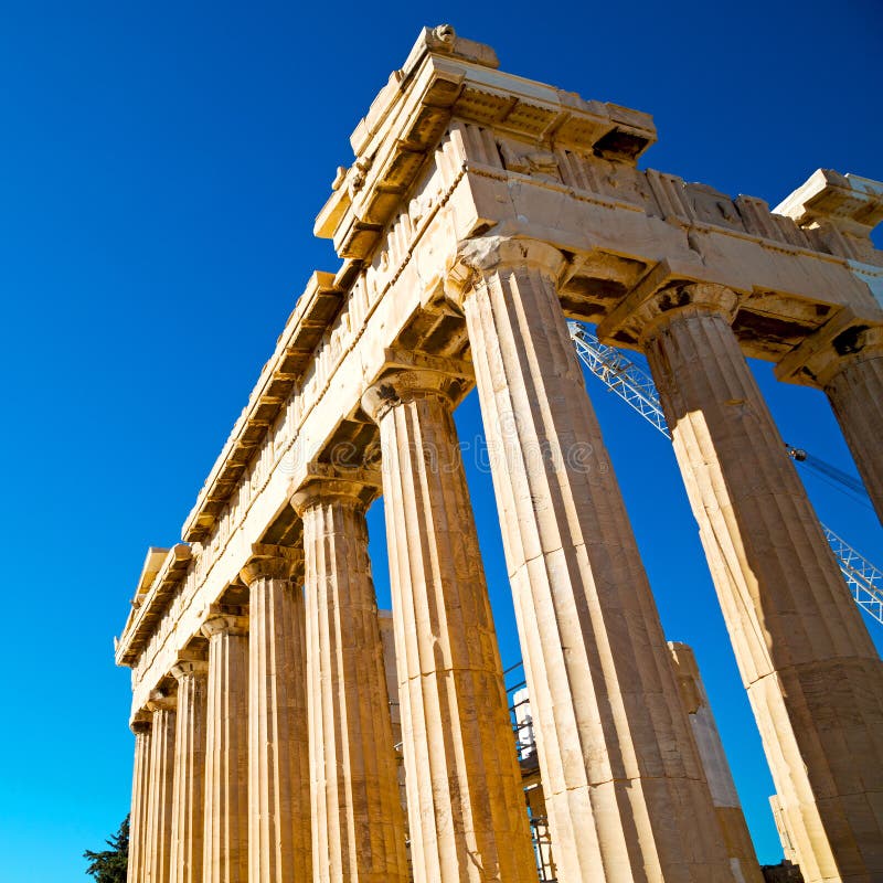 Statue Acropolis Athens Place and Historical in Greece Th Stock Photo ...