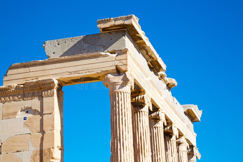 Statue Acropolis Old Architecture Stock Image - Image of famous, athens ...