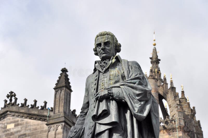 Statue of Adam Smith in Edinburgh Stock Image - Image of high ...