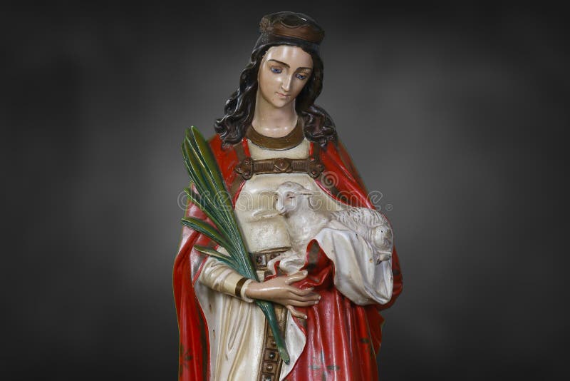 Statue of Agnes of Rome stock image. Image of sancta - 252192809