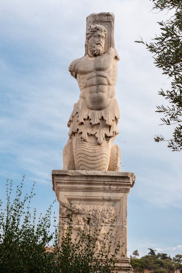 Statue in Ancient Agora Athens Stock Photo - Image of market, greece ...