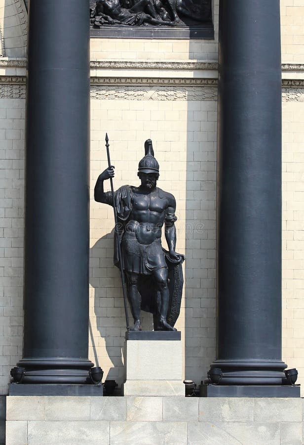 Statue of an Ancient Warrior in Medieval Armor Stock Photo - Image of ...