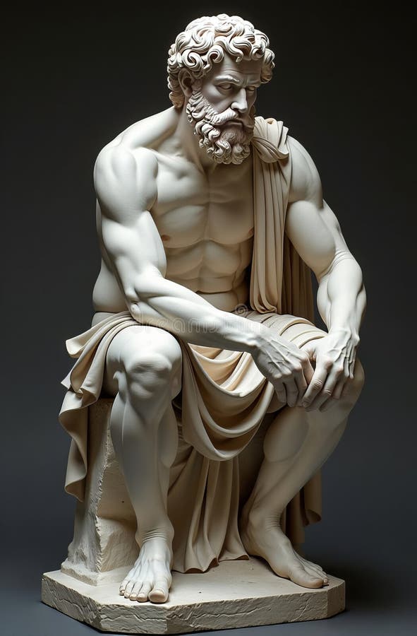 Statue of Ancient Wisdom Man, Aristotle, Philosopher, Thinker Stock ...