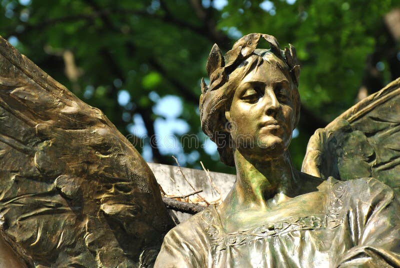 Angel statue with ivy stock photo. Image of depression - 40925018