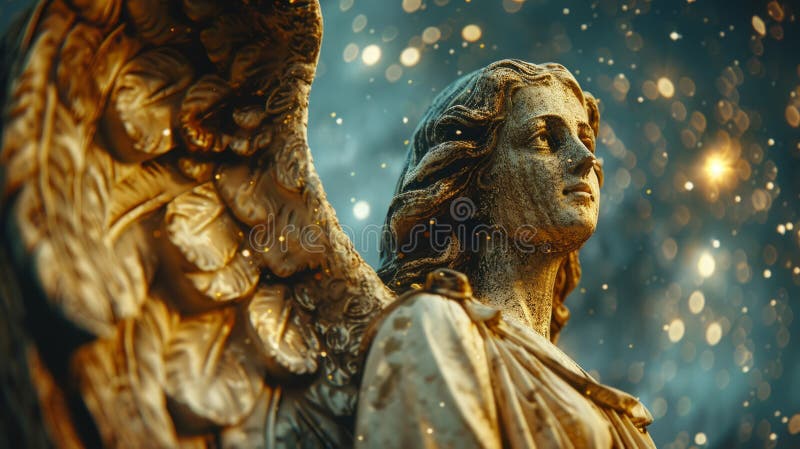 Statue of an Angel with Decorative Elements. Stock Image - Image of ...