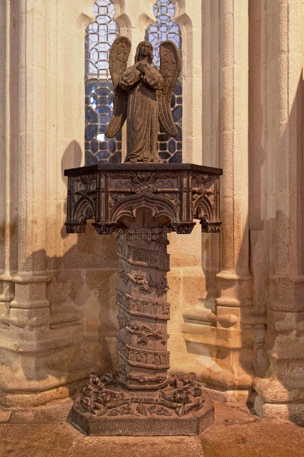 The Statue of an Angel Inside of the St-Corentin Cathedral of Quimper ...