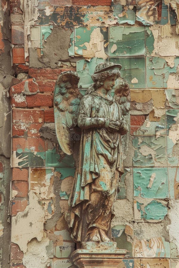 A Statue of an Angel on the Side of a Building. Suitable for ...