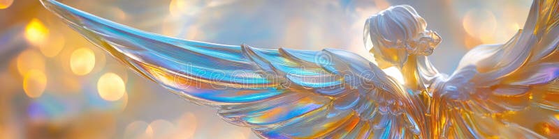 A Statue of an Angel with Wings Spread Out, Suitable for Use in Various ...