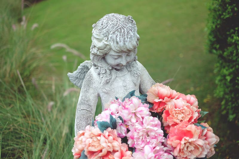 Statue of angels and marry stock photo. Image of marry - 28329824