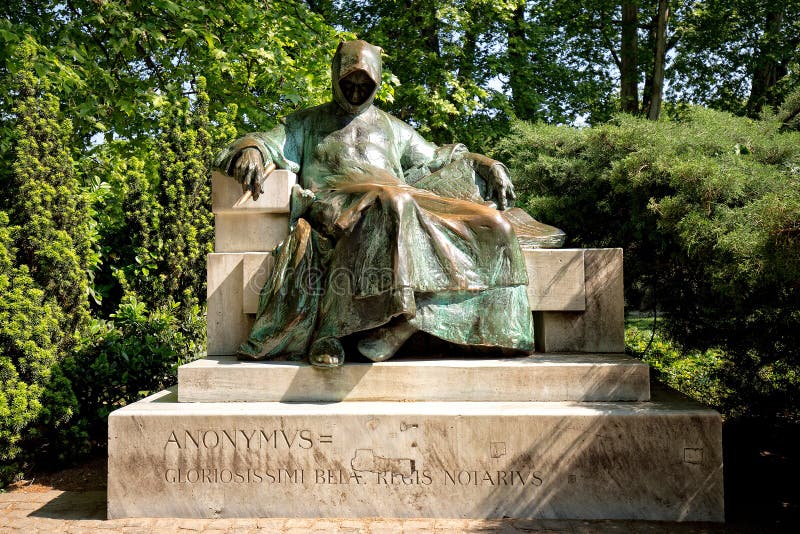 Statue of Anonymous in Budapest, in Hungary Editorial Photo - Image of ...