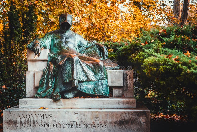 Statue of Anonymous in Budapest, in Hungary Editorial Photo - Image of ...