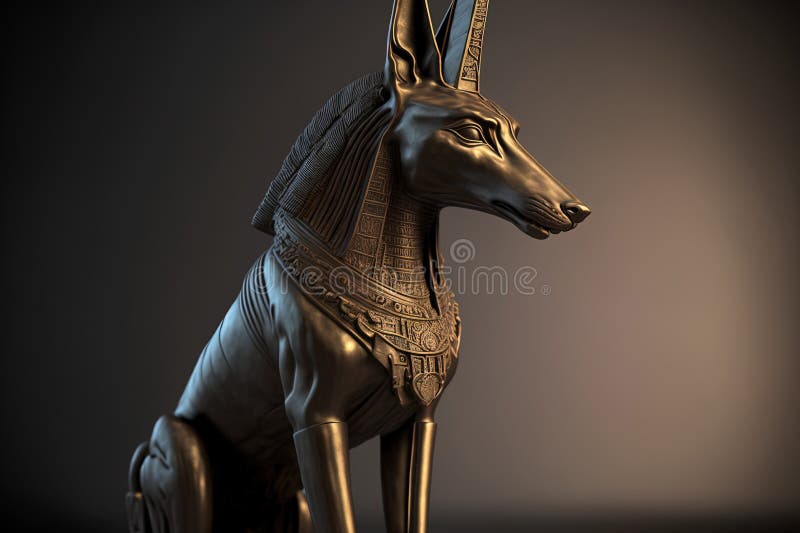 Statue of Anubis from Egypt Stock Illustration - Illustration of ...