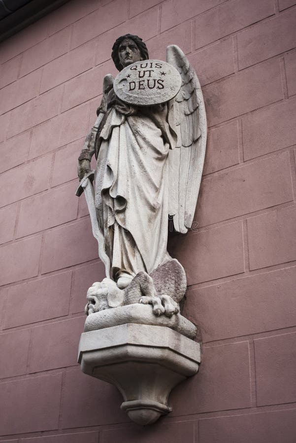 Statue of the Archangel Michael Near the Basilica of Guadalupe I Stock ...