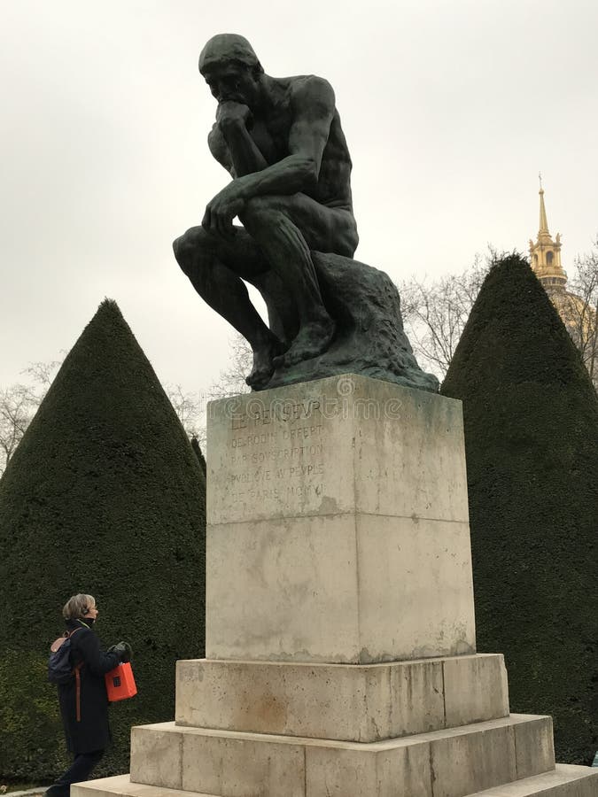 The Thinker by Rodin editorial photography. Image of impression - 10531747
