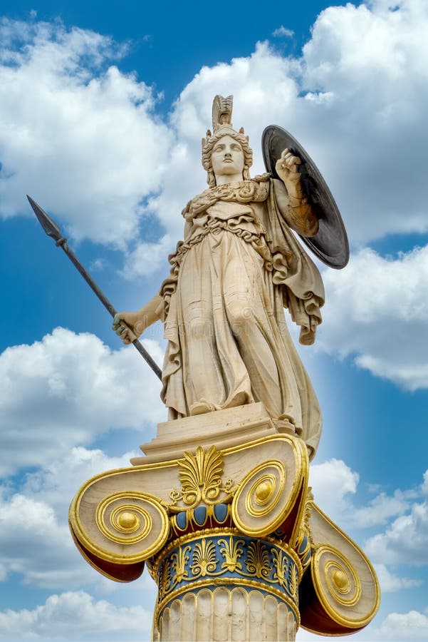 Statue of Athena, Athens, Greece Stock Image - Image of symbol ...