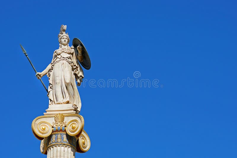 Statue of Athena at Athens stock image. Image of column - 14304323