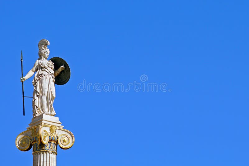 Statue of Athena at Athens stock image. Image of column - 14304323