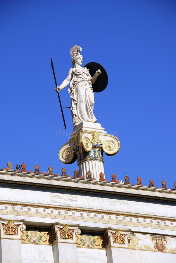 Statue of Athena at Athens stock image. Image of column - 14304323