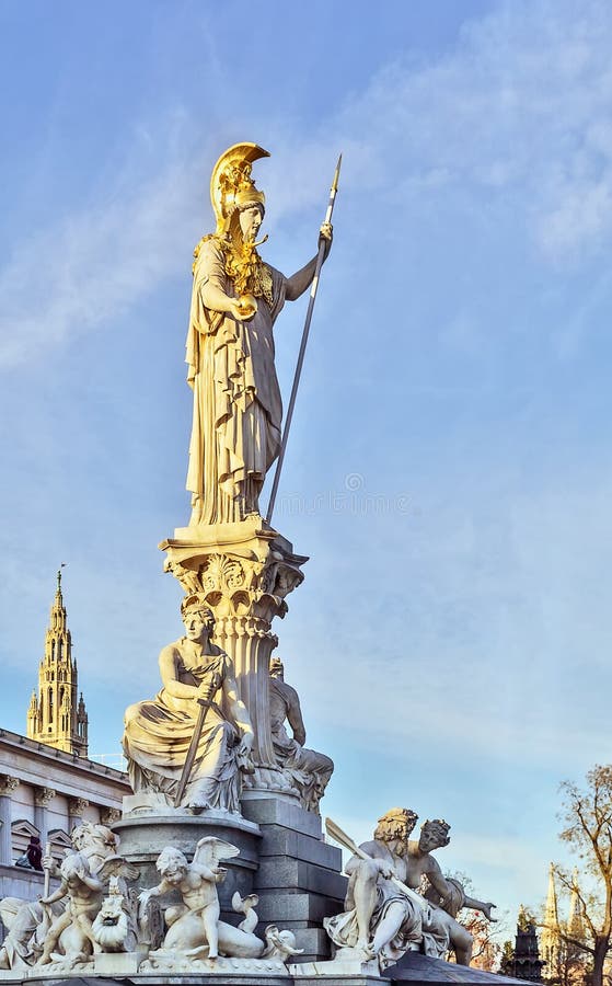 The Statue of Athena, Vienna Stock Image - Image of statue, urban: 36610999