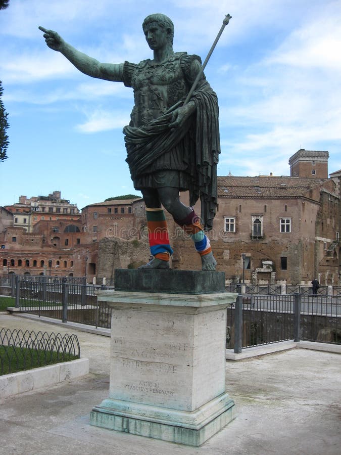 Statue of `august Emperor ` Rome Stock Image - Image of winter, emperor ...