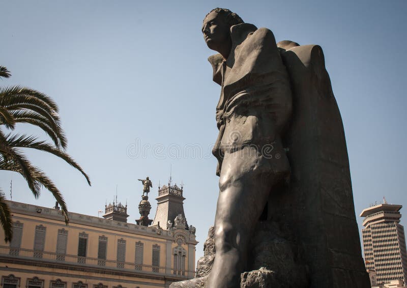 Statue barcelona stock image. Image of blue, spain, sculpture - 40922499
