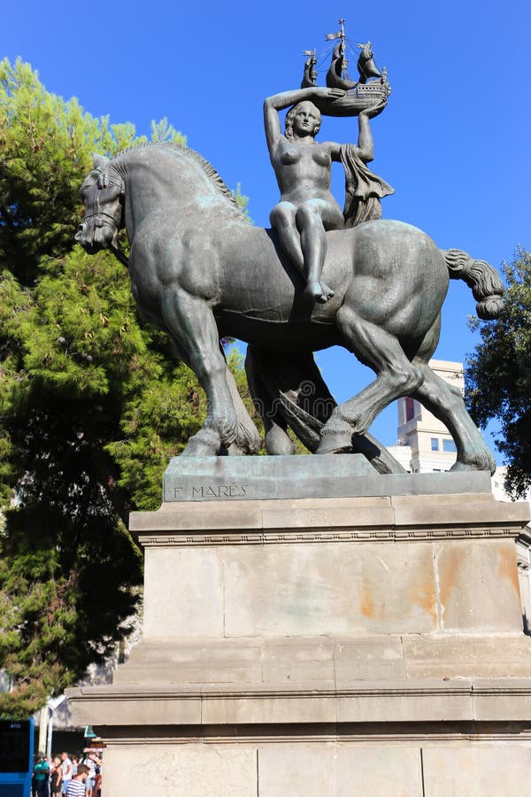 Statue - Barcelona stock image. Image of museum, meadow - 48181395