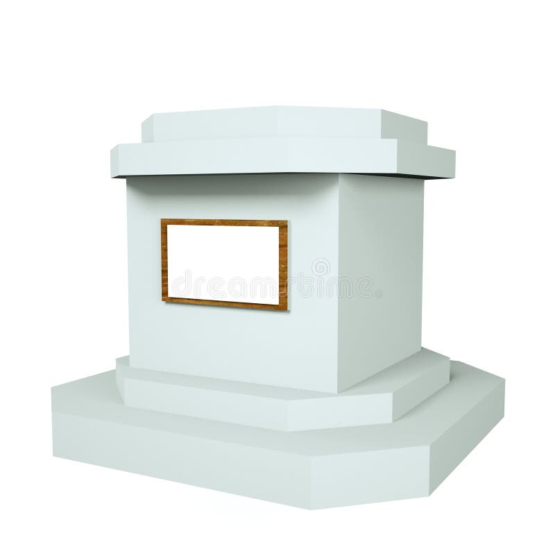 Statue Base on Isolated Background. Podium White. 3D Rendering Stock ...
