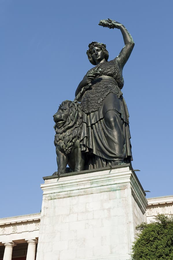 The Statue Bavaria of Munich in Germany Stock Photo - Image of ...