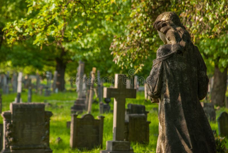 The Statue Behind the Ancient Woman Stock Image - Image of ancient ...