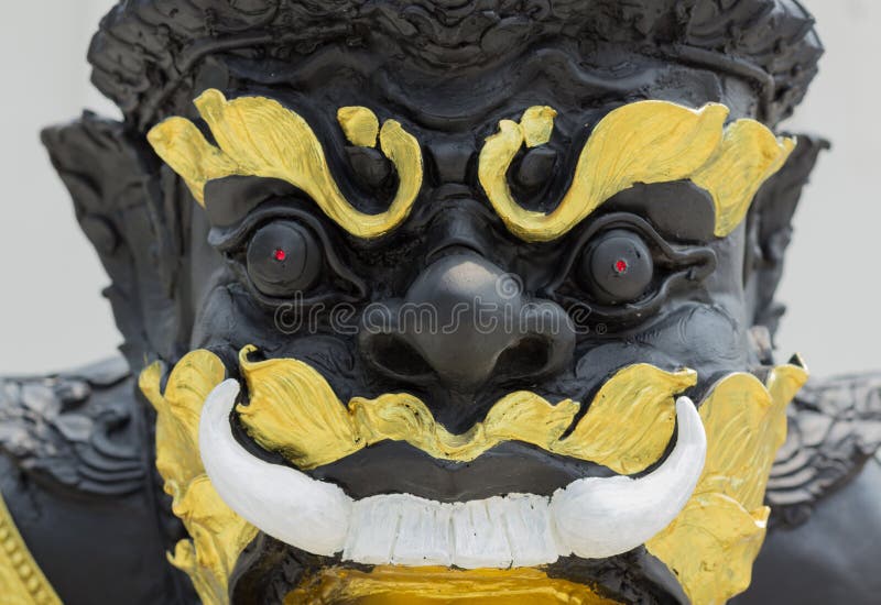 Statue of Black Deity Called Rahu Stock Photo - Image of pray, magic ...