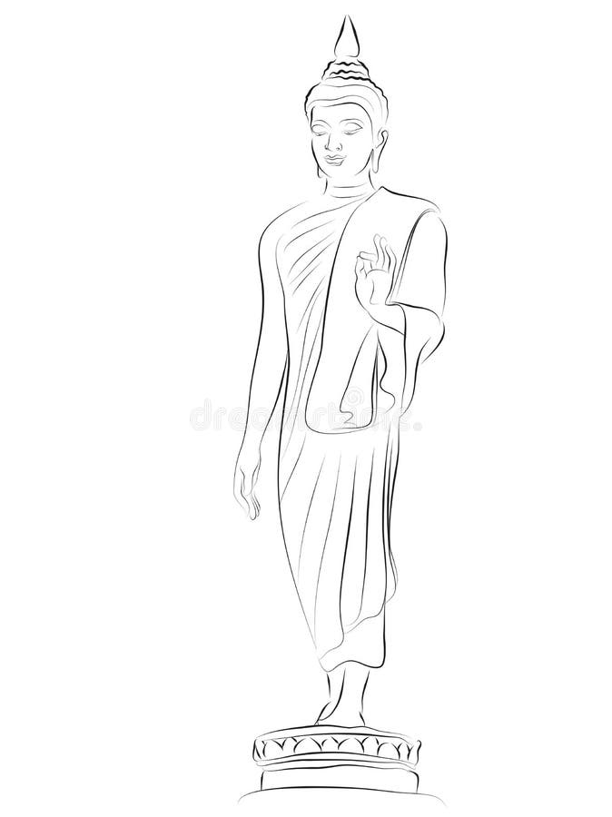 Statue of blessing Buddha stock vector. Illustration of thai - 27094919