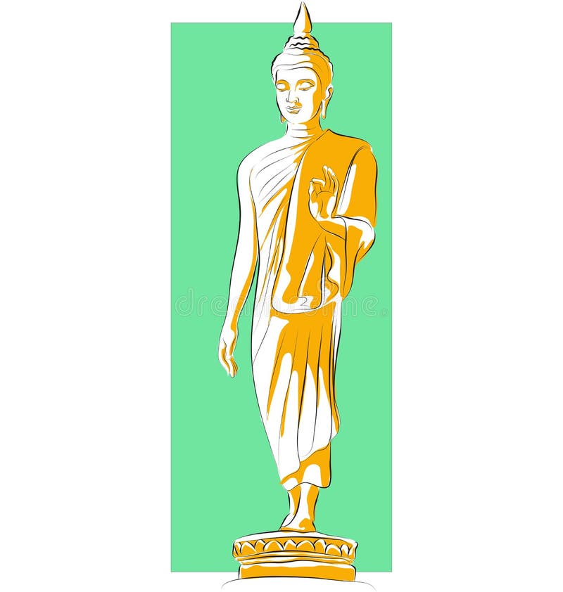 Statue of blessing Buddha stock vector. Illustration of asian - 27095007