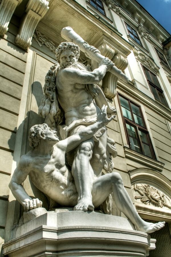 Statue Des Herkules, Der Kerberos am Eingang Michaelerplatz Zum ...
