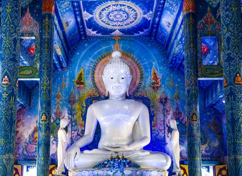 Statue of Buddha within the Blue Temple in Chian Rai Thailand Stock ...