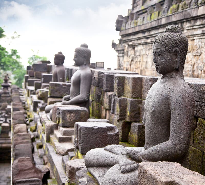 Buddha Statue in Borobudur Temple, Java Island, Indonesia. Stock Photo ...