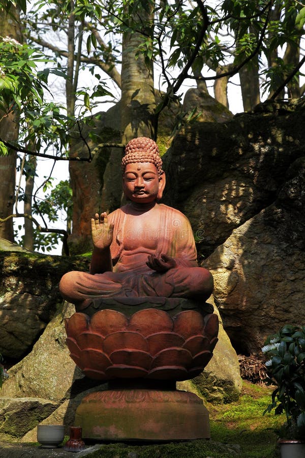 The Statue of Buddha Sakyamuni Under Tree Shadow Stock Image - Image of ...