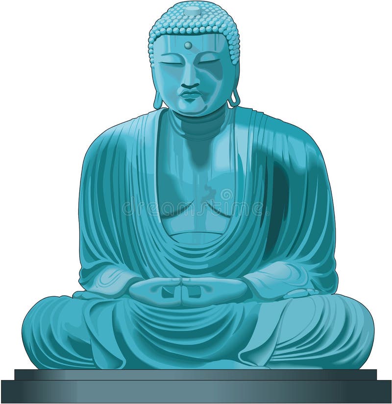 Statue of Buddha Vector Illustration Stock Vector - Illustration of ...