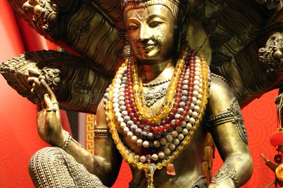 Statue of a Buddhist Divinity - Singapore Stock Photo - Image of ...