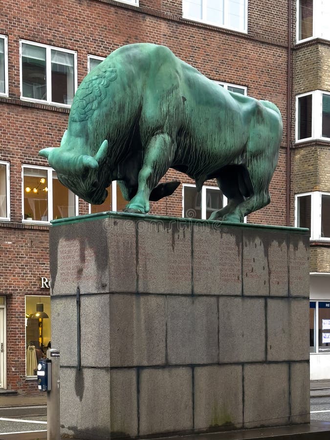 A Statue of a Bull in Aalborg. Editorial Stock Image - Image of america ...