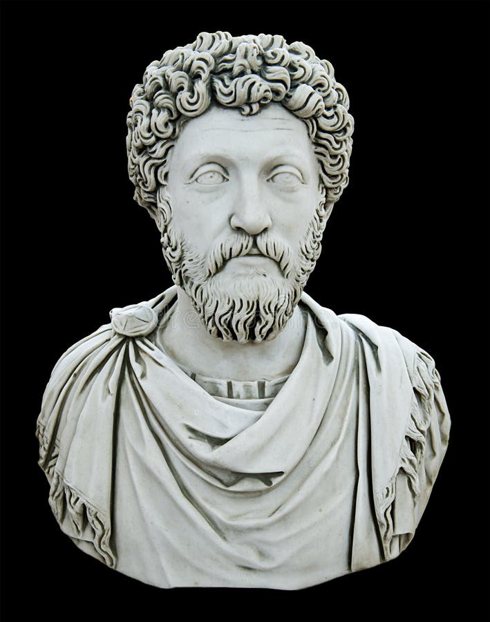 Statue Bust of a Roman Emporer, Isolated on Black Stock Photo - Image ...