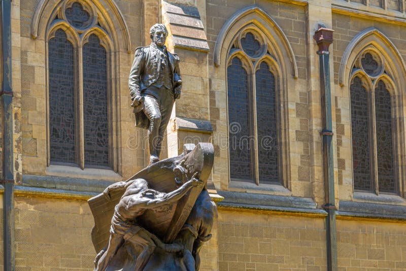 Statue of Captain Matthew Flinders in Melbourne, Australia Stock Image ...