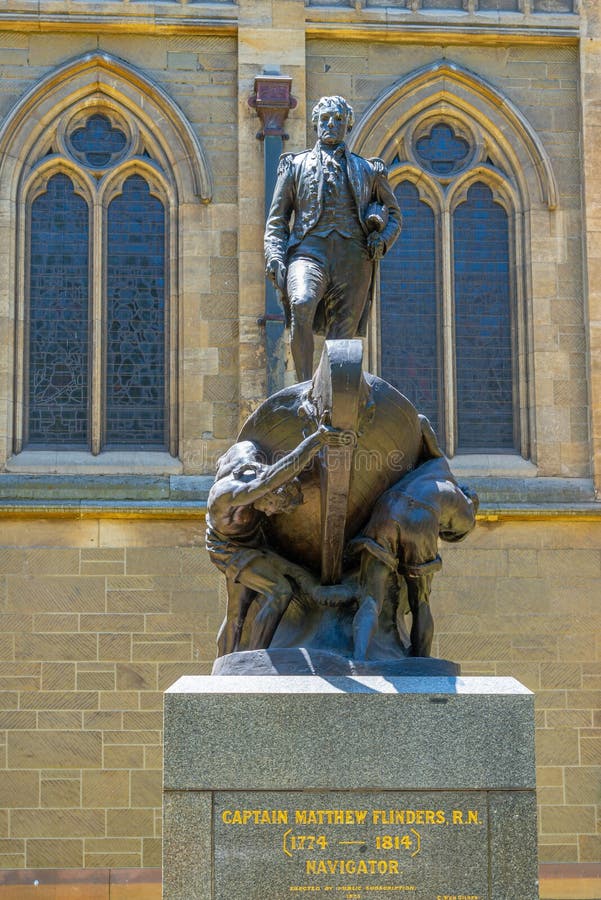 Statue of Captain Matthew Flinders in Melbourne, Australia Stock Photo ...