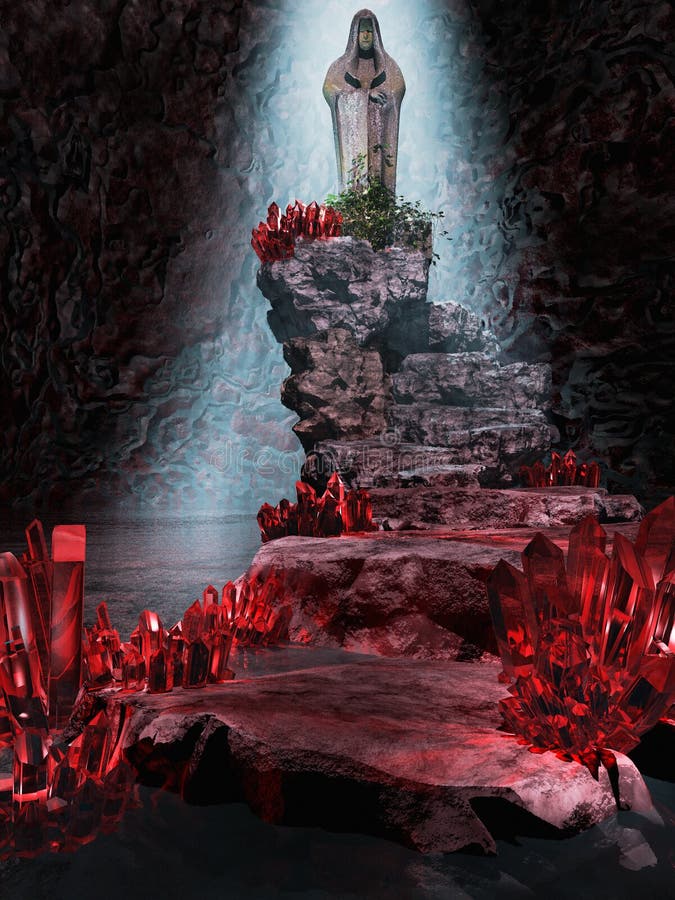 Statue in the cave stock illustration. Illustration of dark - 54197883