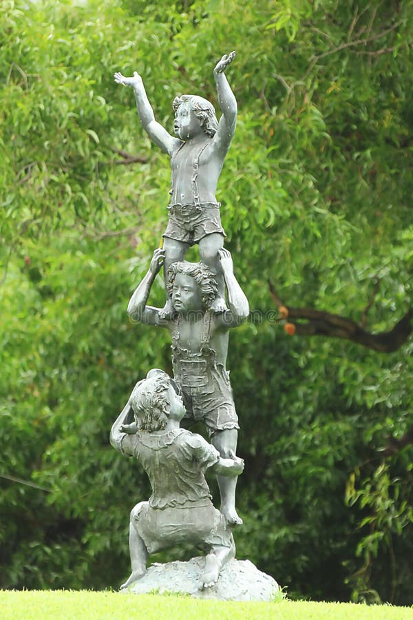 Statue of Child in the Park Stock Image - Image of religion, grass ...