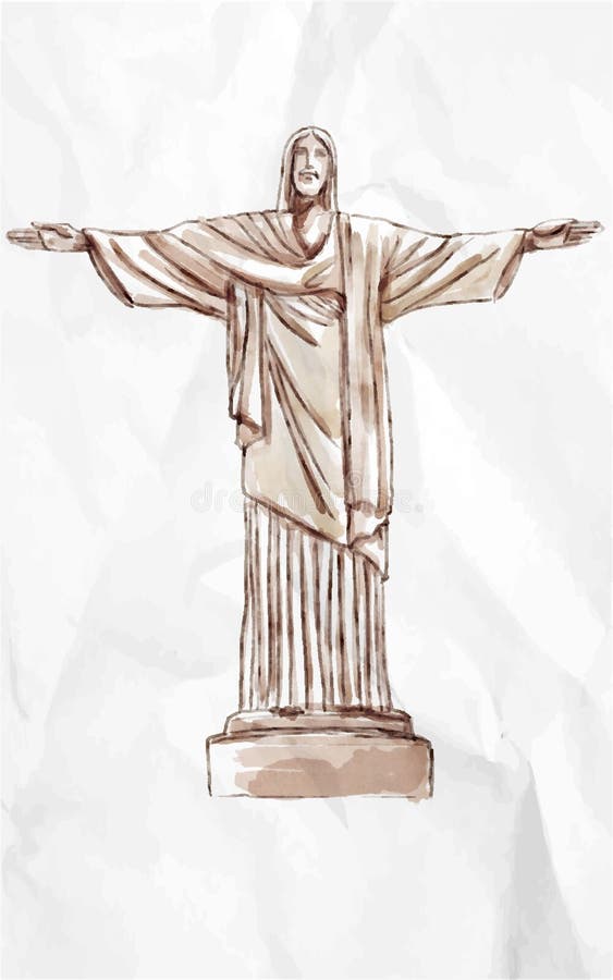 The statue of christ stock vector. Illustration of world - 70185009