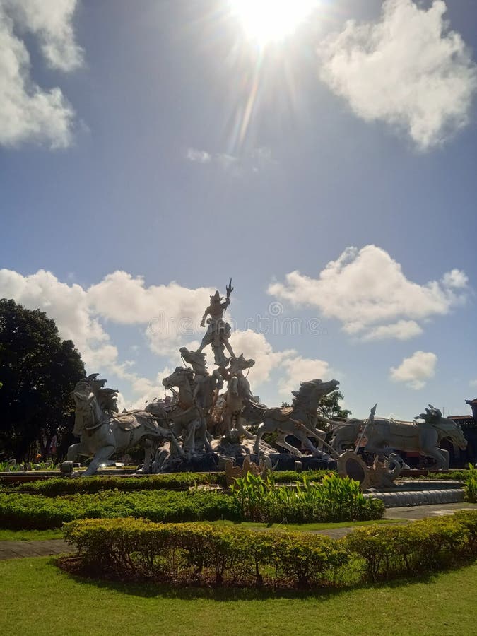 Statue in the City Park in Pulau Dewata Bali Stock Image - Image of ...