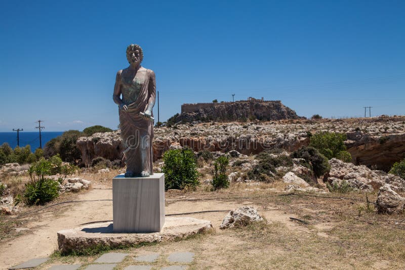 Cleobulus - Statue in Lindos, Greece Stock Image - Image of lindos ...