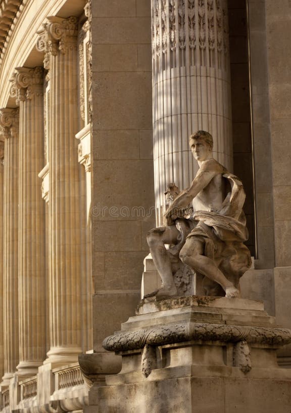 Statue and columns stock image. Image of stone, male - 22554617